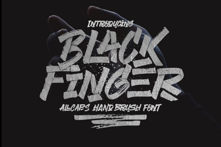 Black Finger Brush Font - Rochart Studio