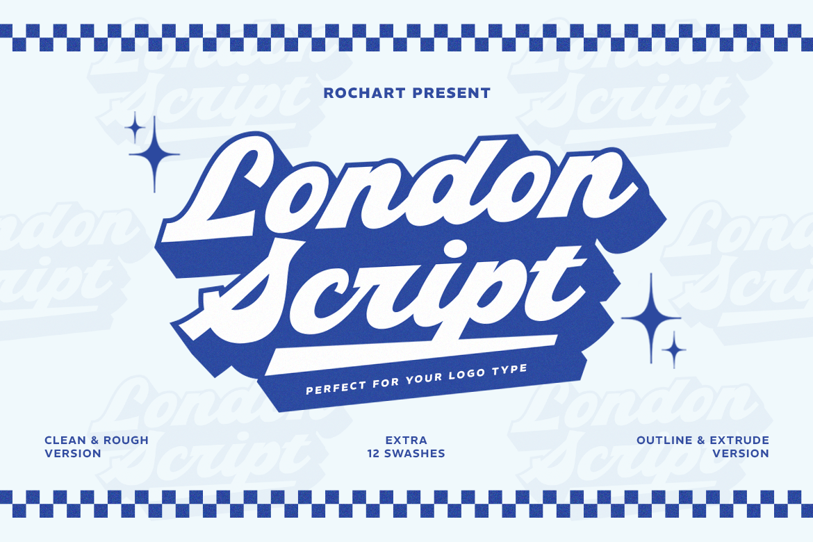 London Script || Retro Bold Font - Rochart Studio